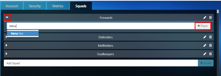 Creating Squads – Catapult PlayerTek Plus