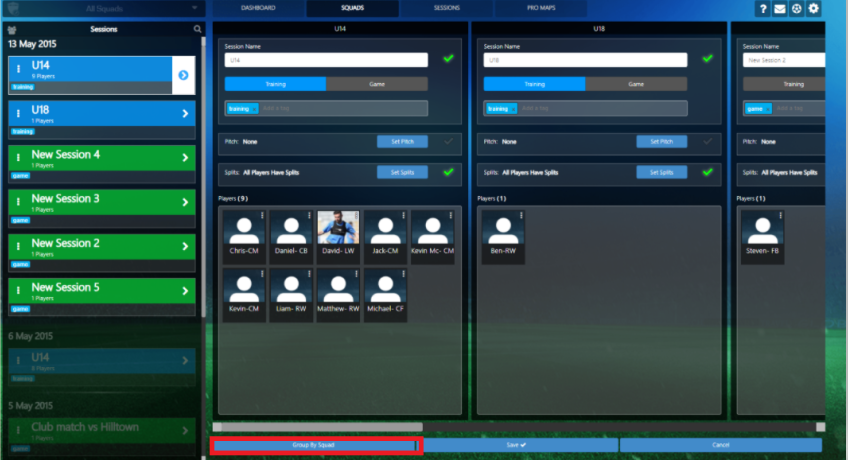 How to Group By Squad – Catapult PlayerTek Plus