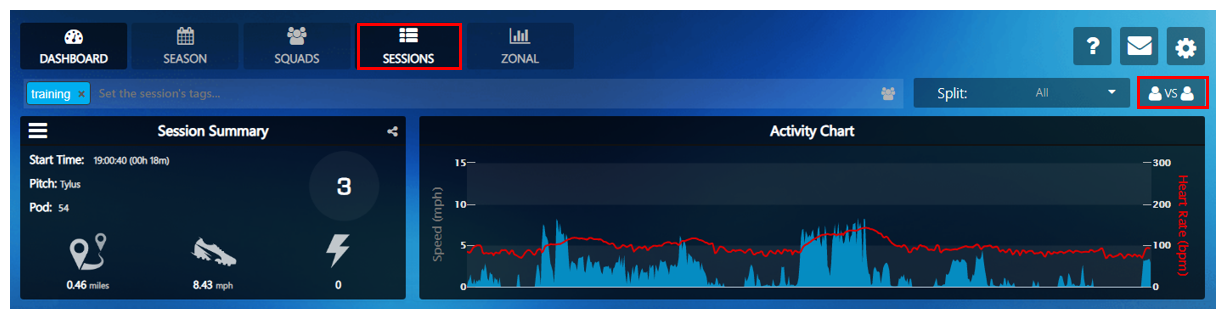 Player Comparison – Catapult PlayerTek Plus