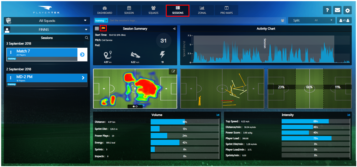 How to Recalculate a Session – Catapult PlayerTek Plus