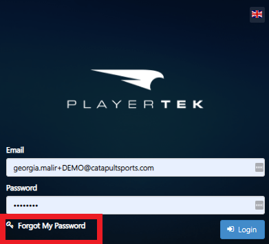Can't log in to PlayerTek website – Catapult PlayerTek Plus